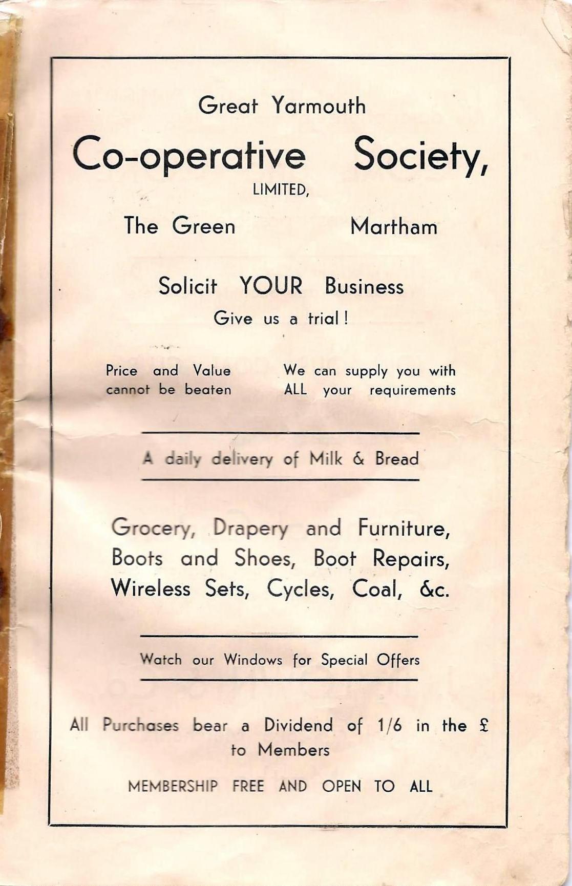 Co-op, The Green, Martham – Home of the History of Martham, Norfolk