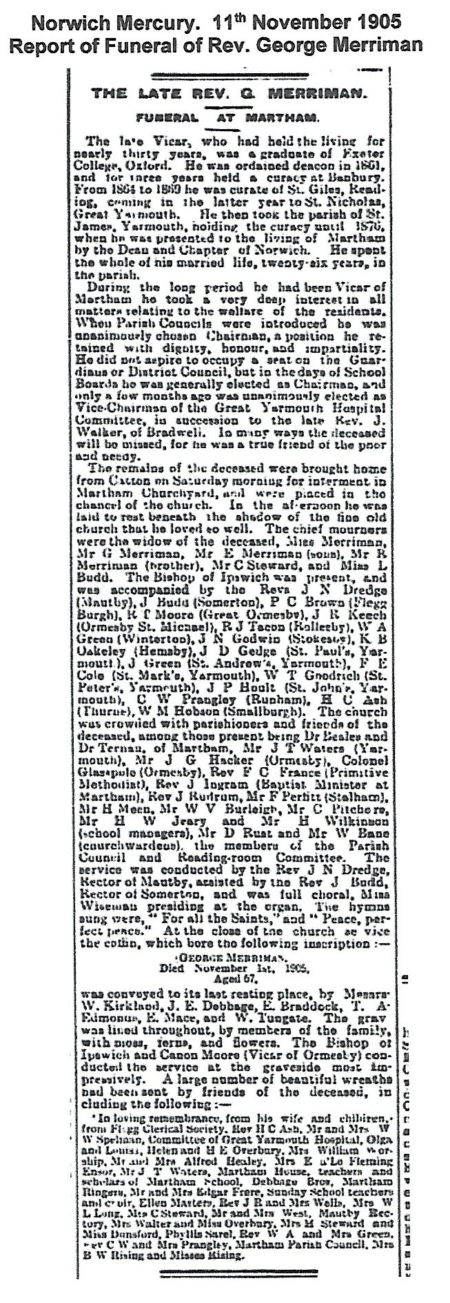 Rev. George Merriman (1837-1905) of Martham – Home of the History of ...