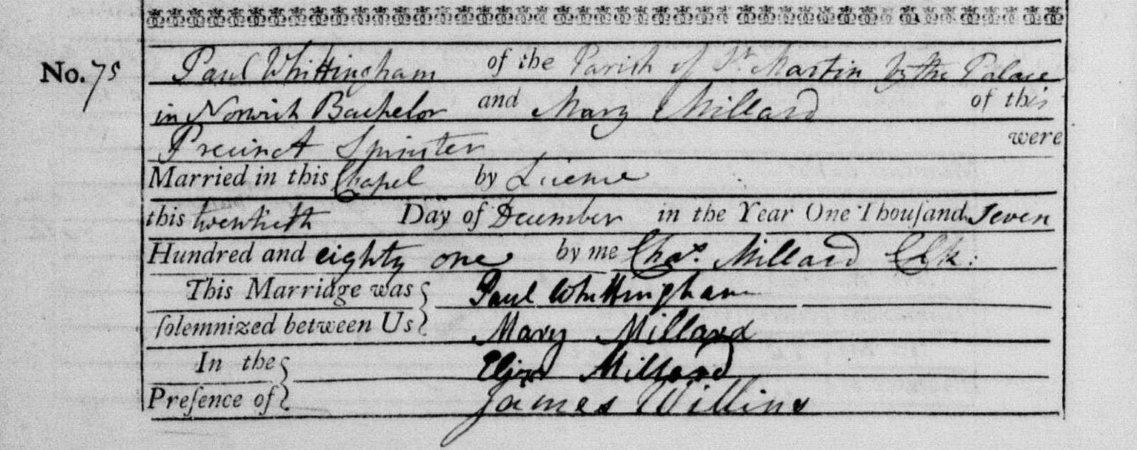 Rev. Paul Whittingham (1754-1834). Vicar of St Mary the Virgin, Martham ...