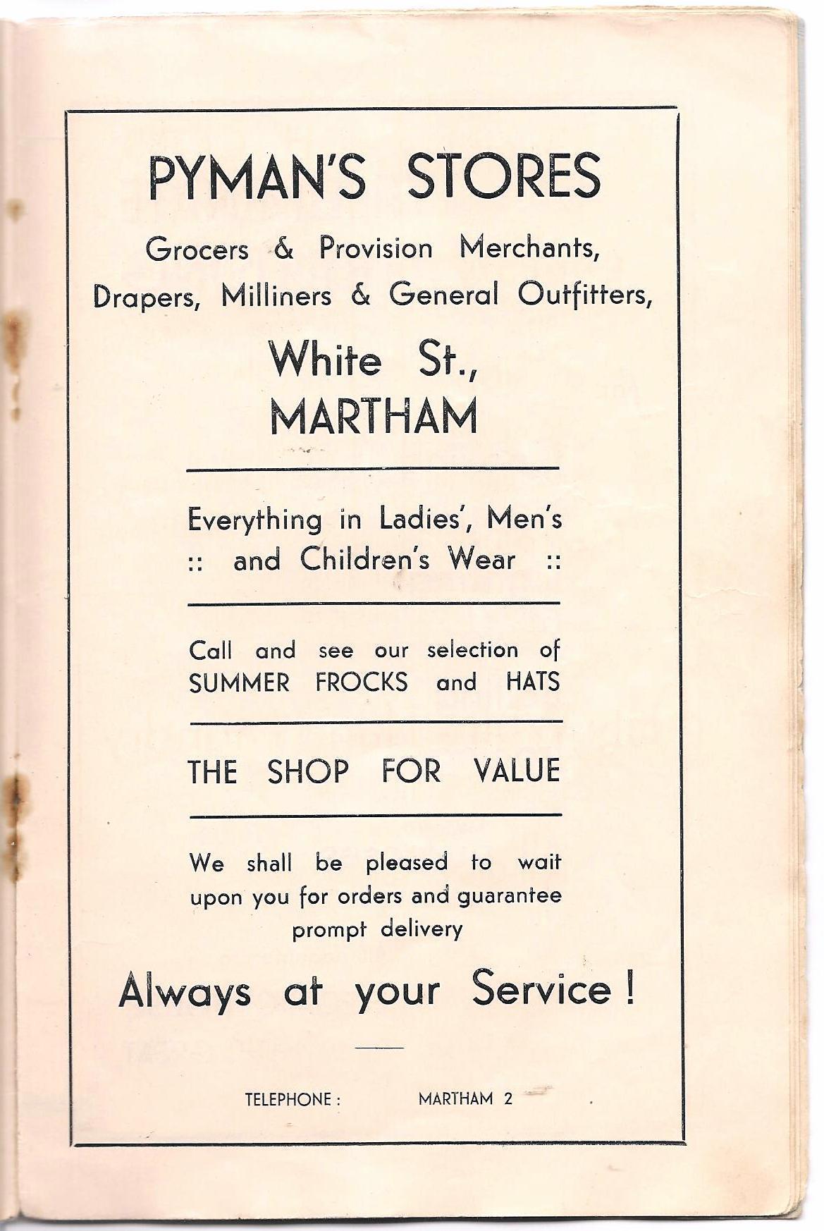 Pyman’s Store, White Street, Martham - Home of the History of Martham ...